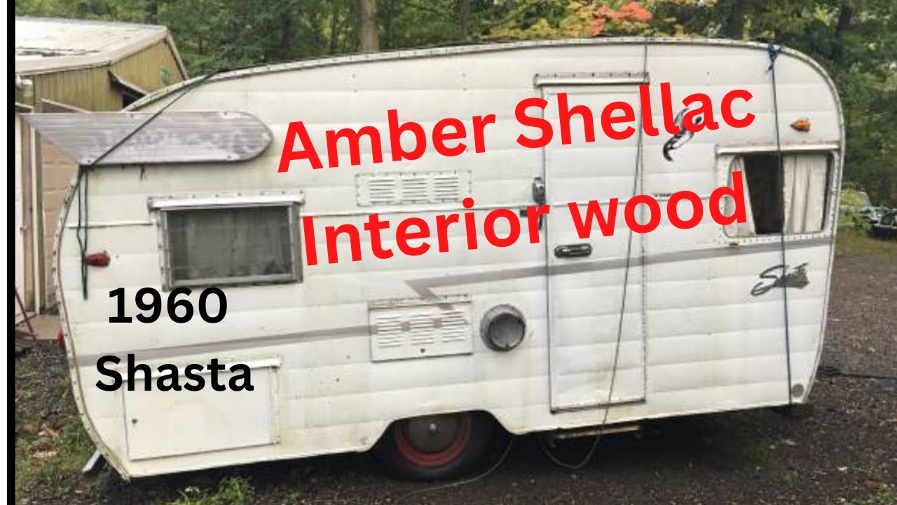 EP 232 Amber shellac on the 1960 Shasta vintage camper interior - YouTube