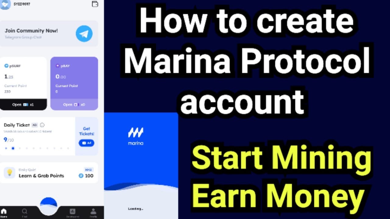 Marina Protocol Mining account Create Marina mining App Marina withdraw ...
