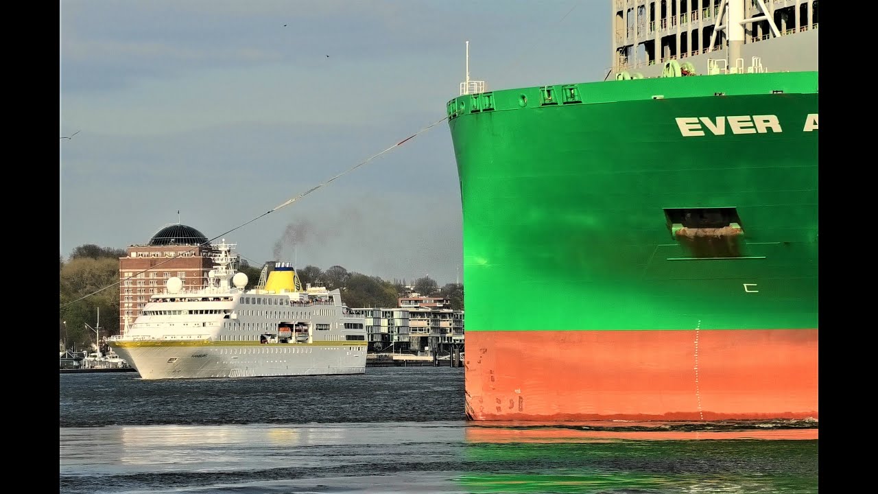1080p Ever Act & M/V Hamburg Beeindruckendes Ein & Auslaufen im ...
