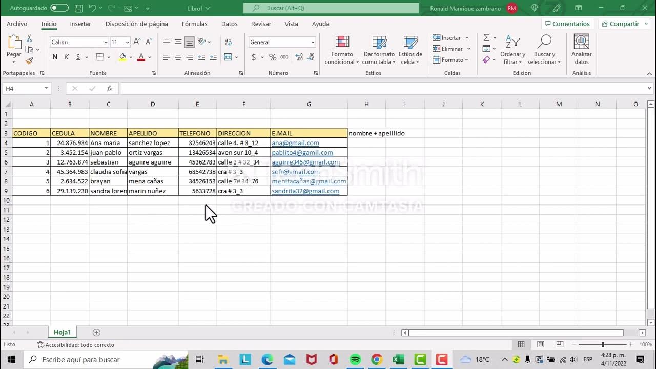 manejo de herramientas microsoft office 2016 excel. - YouTube