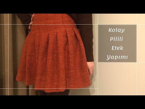Kolay trend pilili etek dikimi ✂️🧵 Easy trend skirt sewing