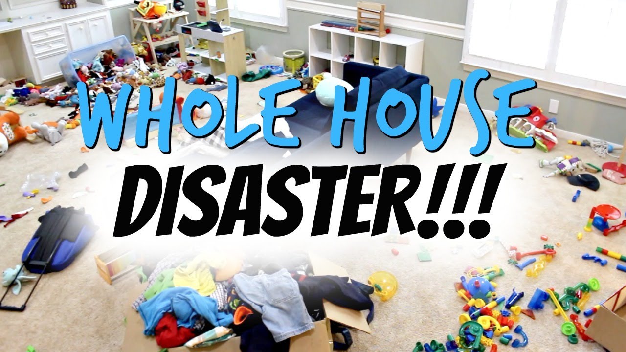 *WHOLE HOUSE* COMPLETE DISASTER CLEAN WITH ME! MESSY HOUSE ...