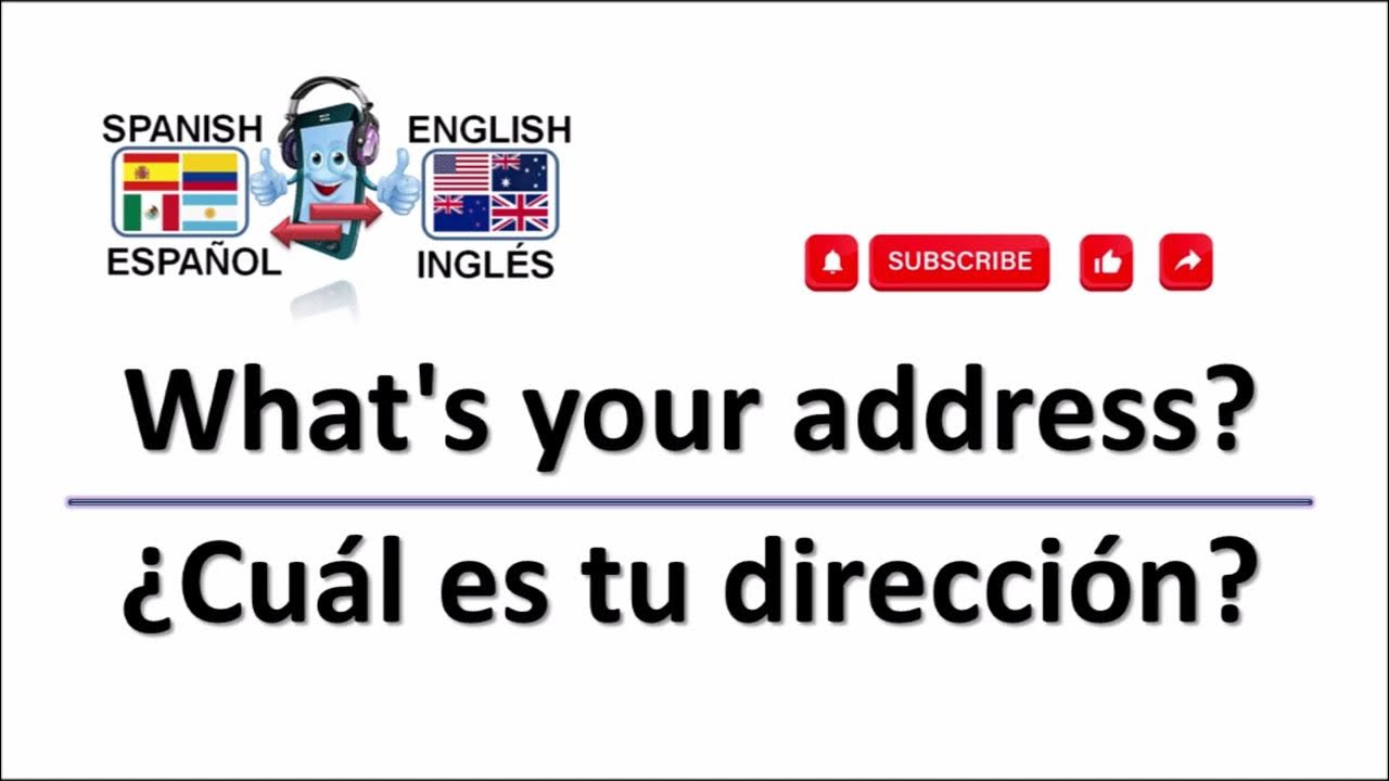 b029 Spanish Ingles What's your address Cuál es tu dirección - YouTube