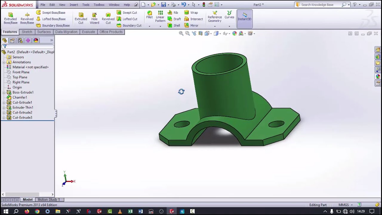 SolidWorks || 3D Modeling Practice - 1st model - YouTube