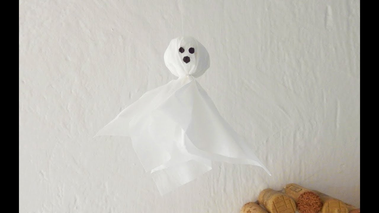 DIY Napkin Ghosts Halloween Décor - YouTube