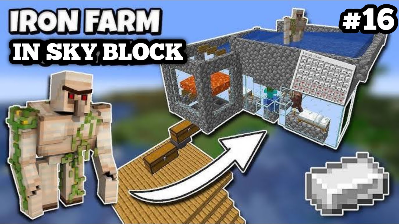 Unlimited Iron Farm In Minecraft Unique Sky Block #16 - YouTube