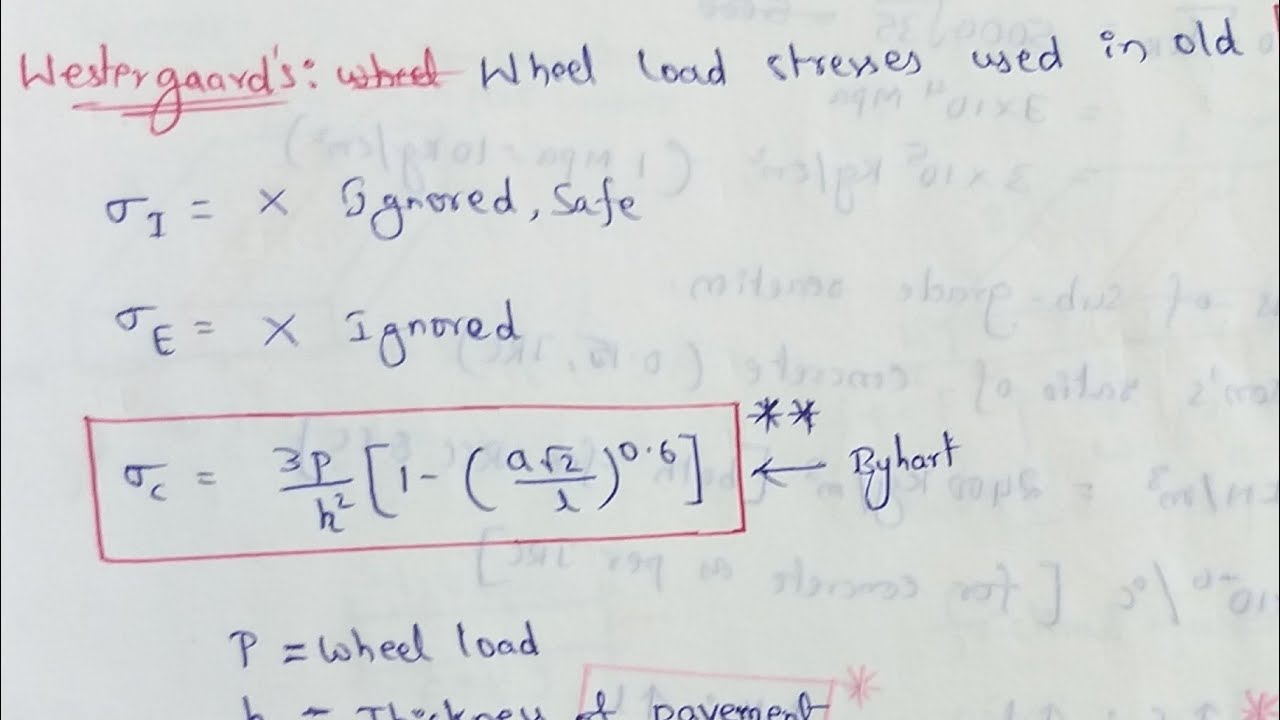 Westergaards equations for wheel loads | Radius of relative stiffness ...