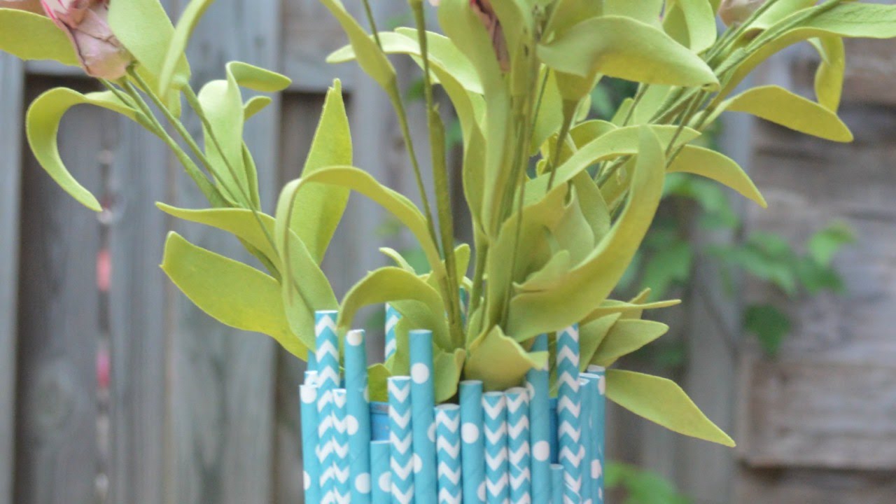 Make a Beautiful Vase with Paper Straws. - DIY - Guidecentral - YouTube
