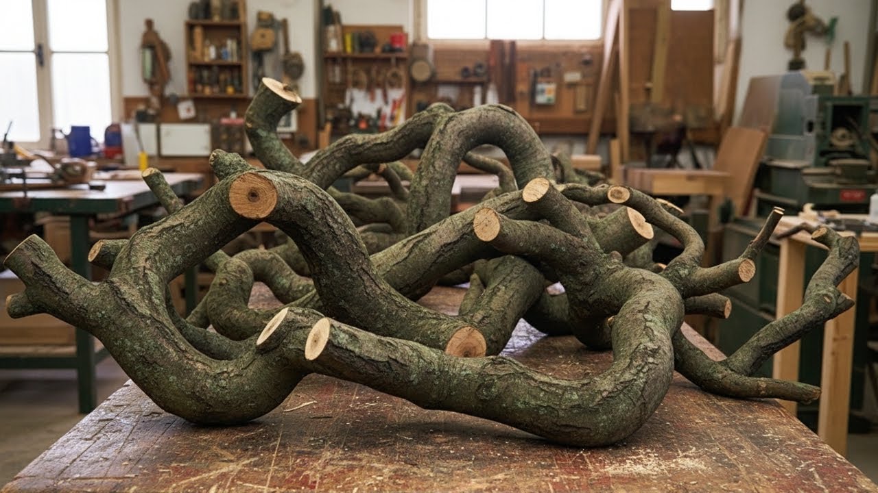 Talented Young Carpenter Turns Discarded Tree Branches into Valuable ...