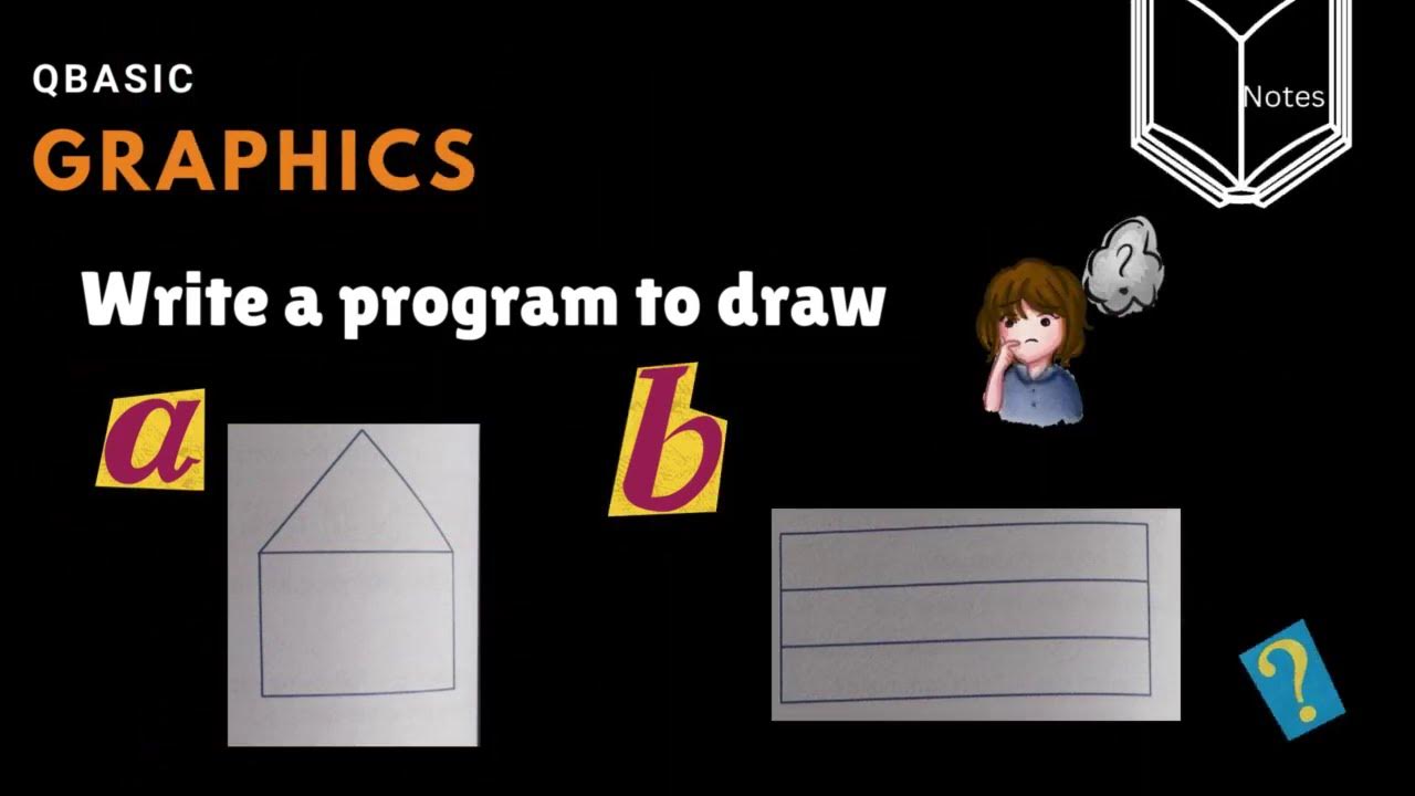 Write a program in qbasic using DRAW and LINE command - YouTube