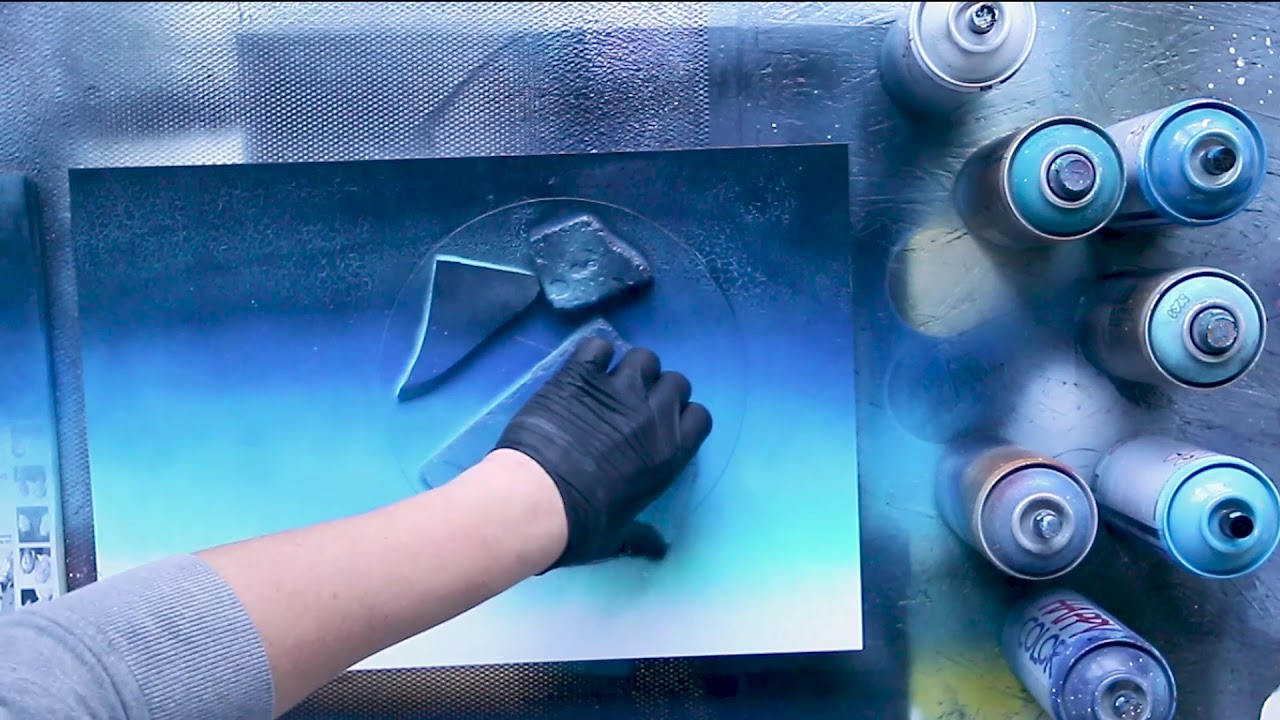 Hidden Moon - SPRAY PAINT ART TUTORIAL - by Skech - YouTube