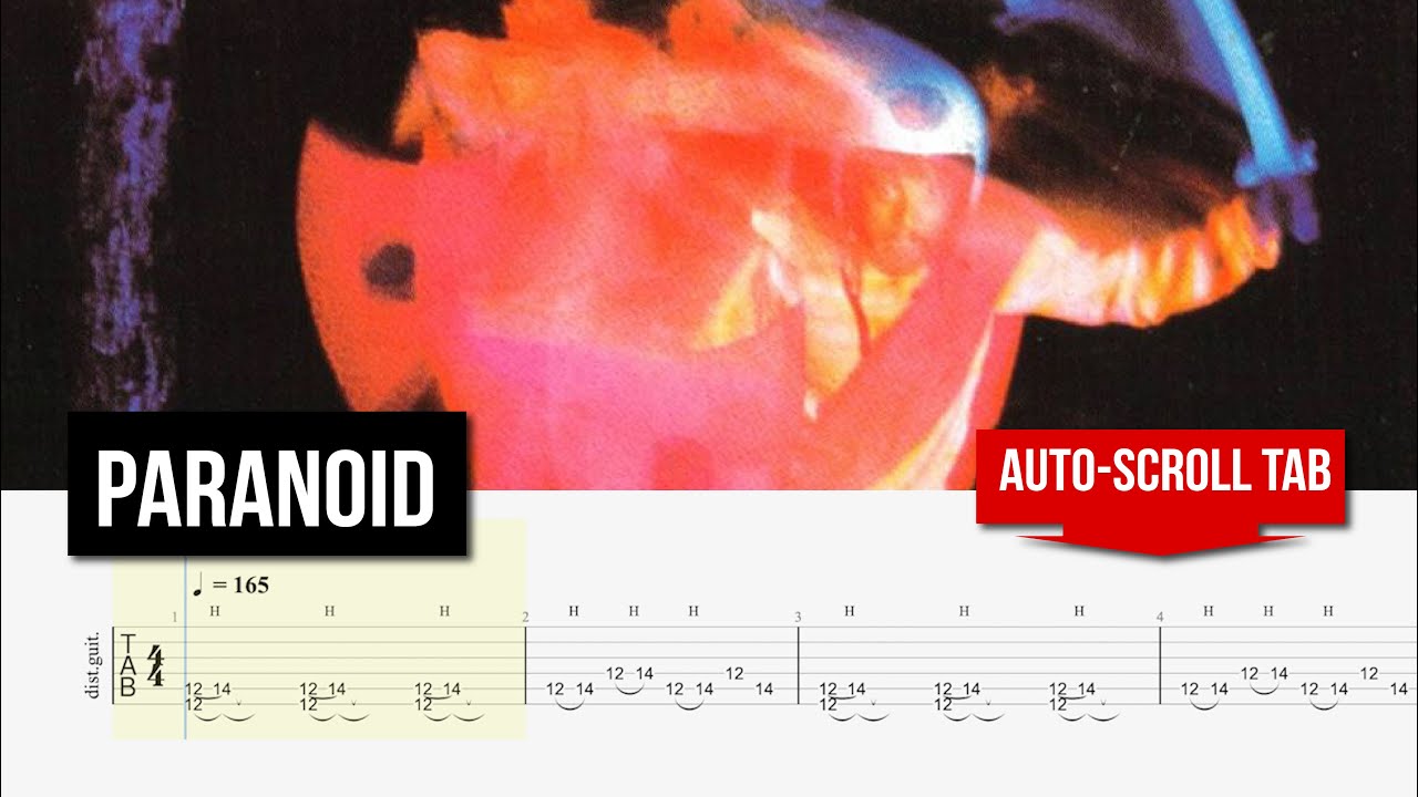 Paranoid - Black Sabbath - Play Along Guitar Tab - YouTube