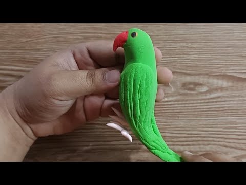 How to make easy clay Parrot | Real looking clay parrot | DIY polymer ...