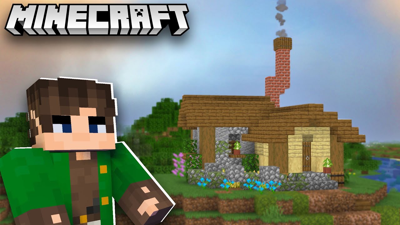 SIMPLE Minecraft Cottage Starter Base Tutorial For 1.17 & 1.18! - YouTube