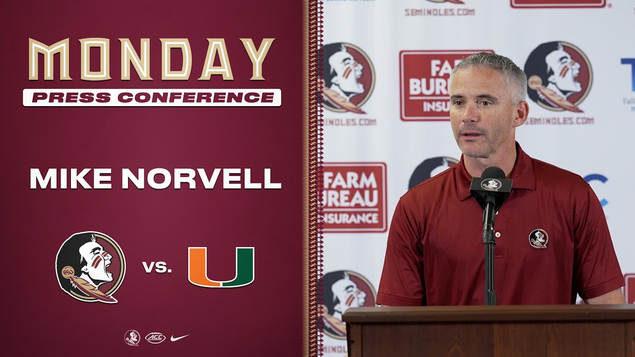 MIKE NORVELL | FSU Football MIAMI Press Conference - YouTube