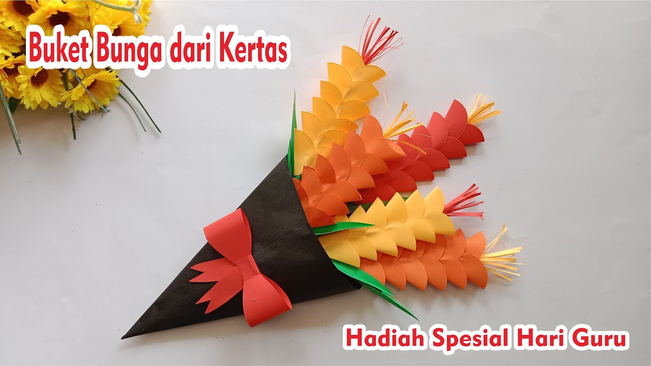 buket bunga kertas origami I DIY Paper Flower Bouquet/Birthday Gift ...
