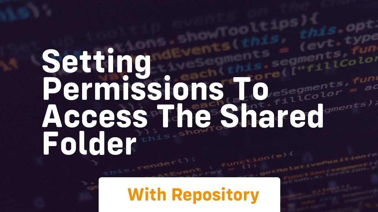 Setting permissions to access the shared folder - YouTube