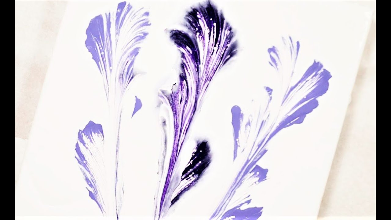 Flowers | Acrylic Pouring String Techinque | Acrylic Pouring String ...