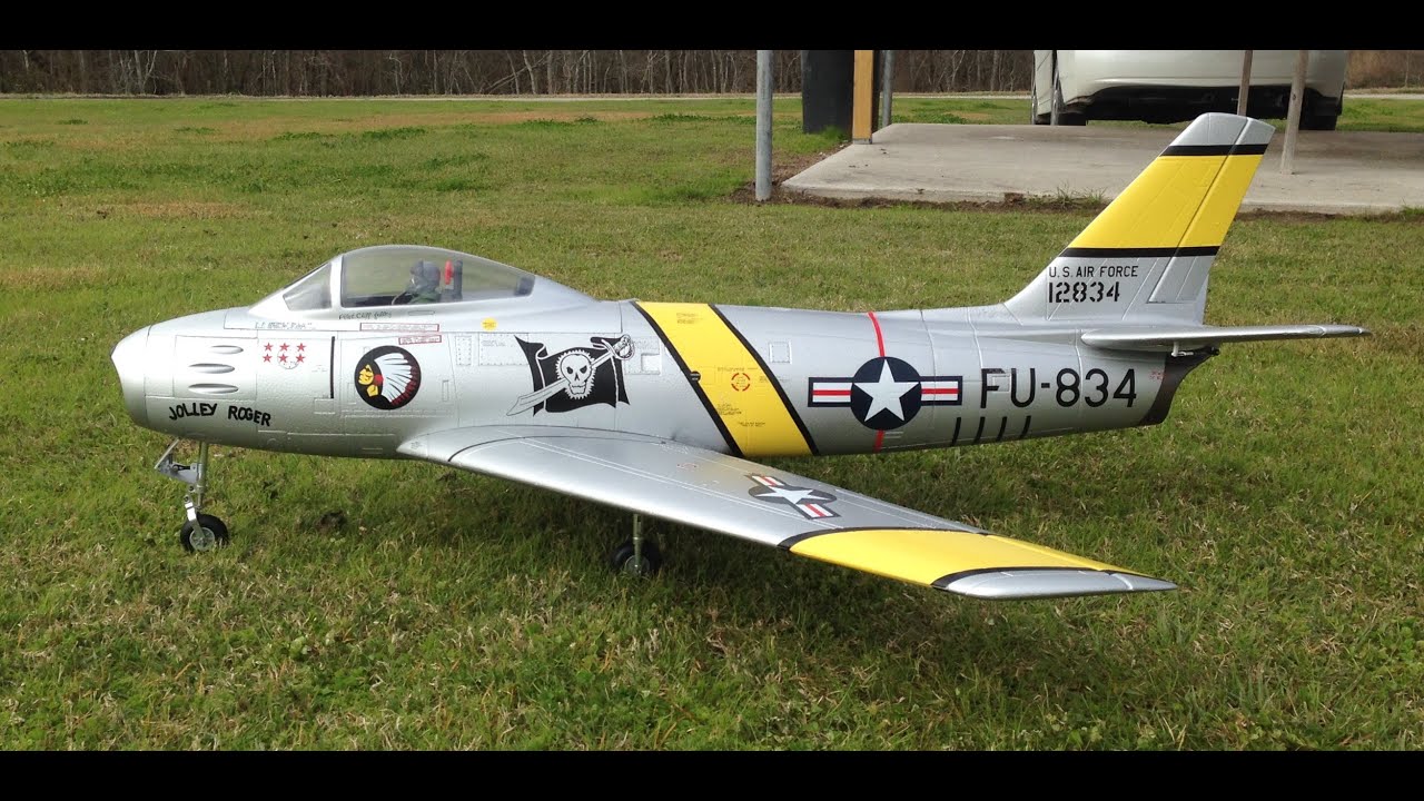 FreeWing F-86 Sabre 80mm 8S Setup Maiden Flight Went BAD - YouTube