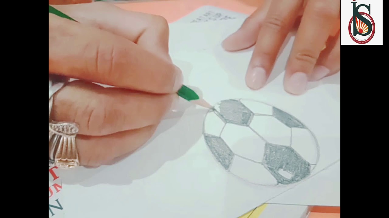 How to draw 3D Footbal Drawing - YouTube