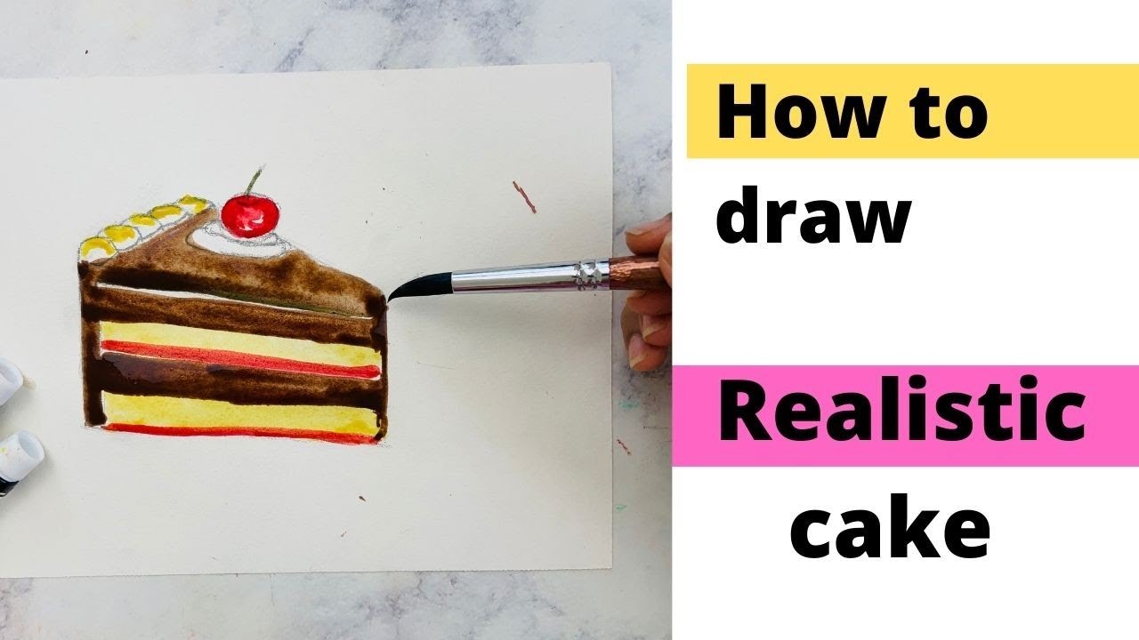 How to draw a piece of cake | easy art made for kids | cake tutorial ...