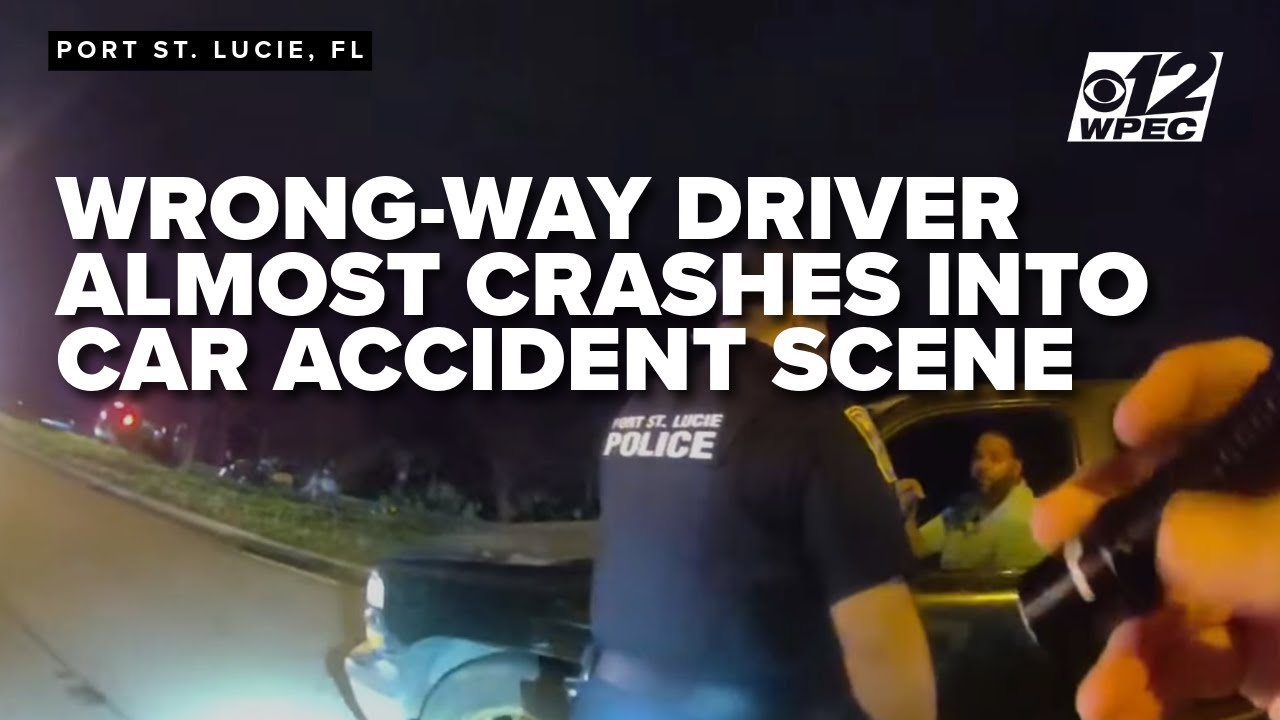 BODYCAM: Wrong-way car driver almost crashes into scene of another ...