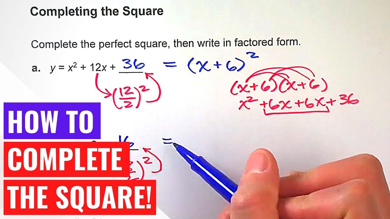 Completing The Square To Find The Missing Term YouTube
