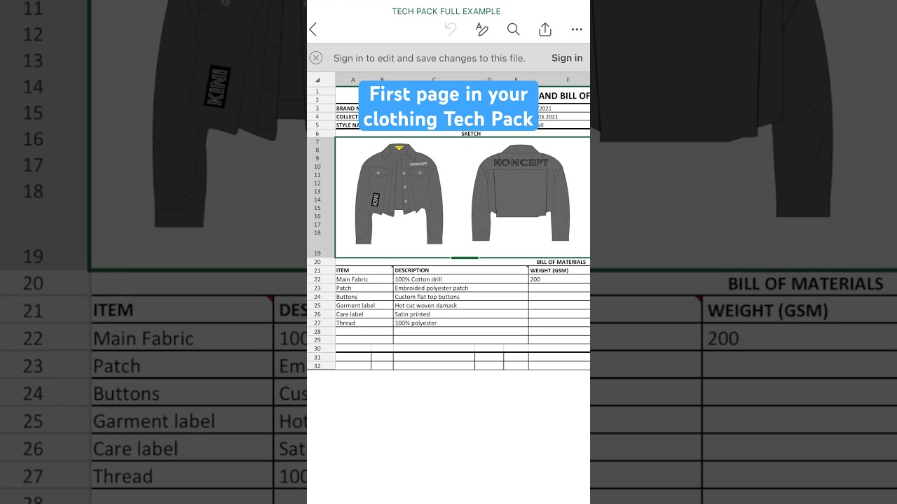Clothing Brand Tech Pack with Tech Pack Template #clothingbrand - YouTube
