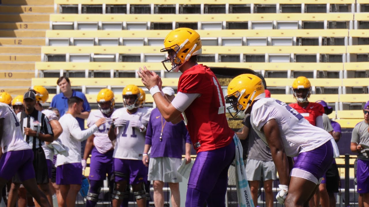 LSU QB's battling it out till the end: LSU Football Practice Footage ...