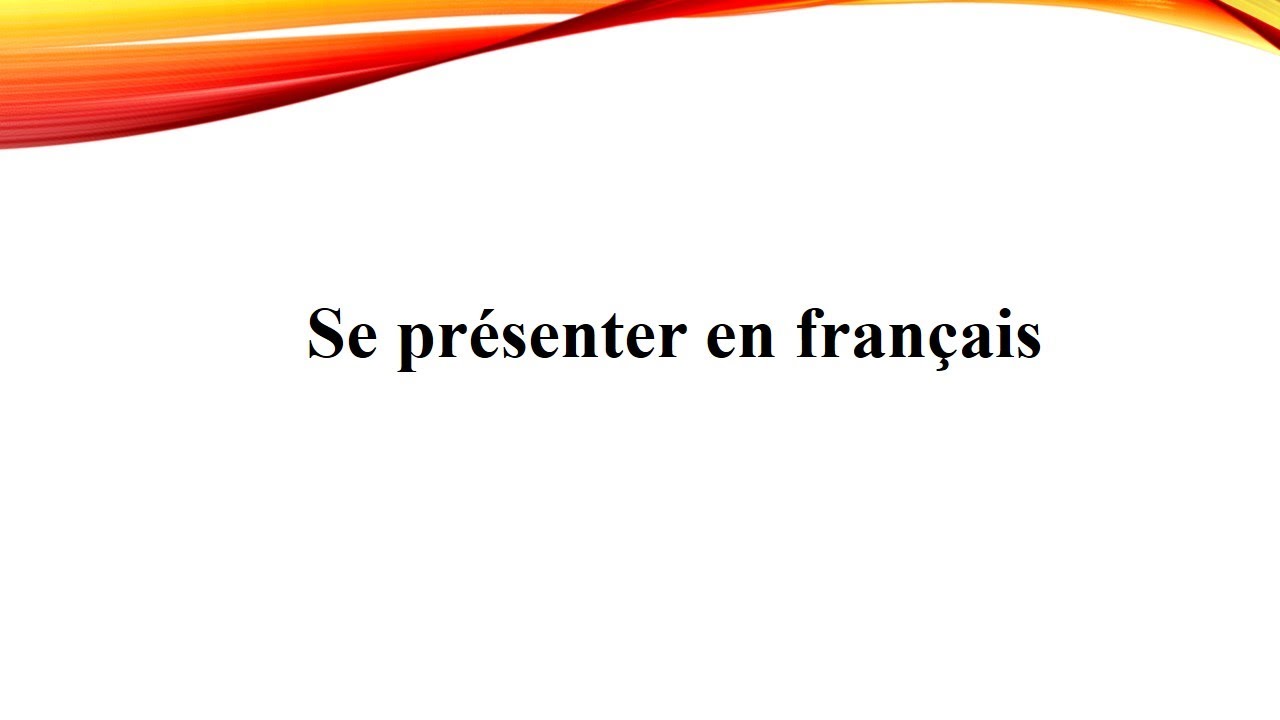 Se présenter en français...Introduce yourself in French - YouTube