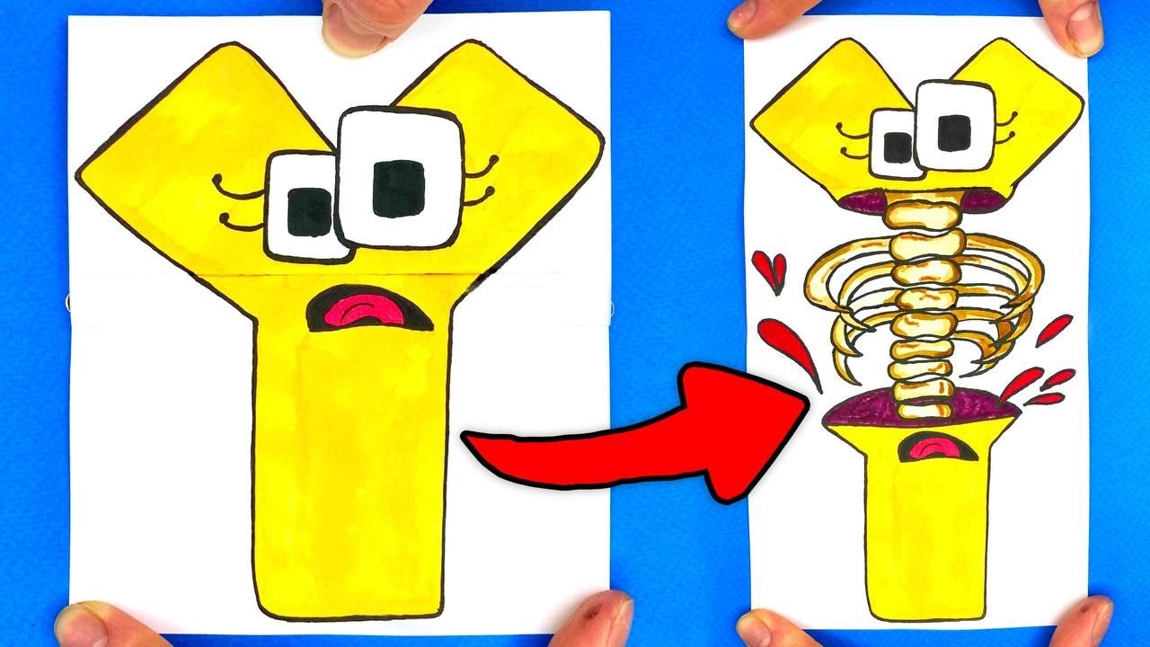 How To Draw Creepy Letter Y from Alphabet Lore who looks Like Skeleton ...