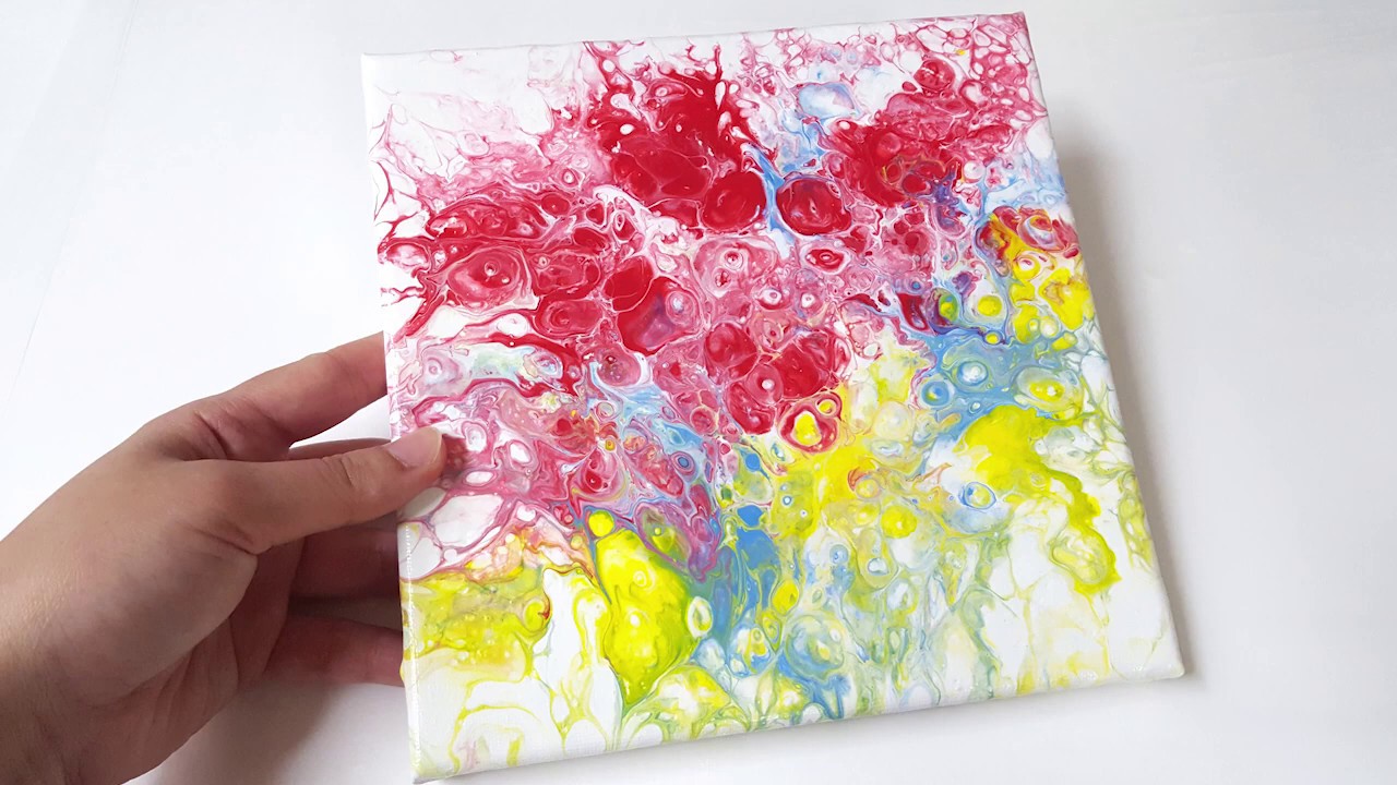 (64) Acrylic Pouring _ with pipette _ Red Yellow Blue _ Designer ...