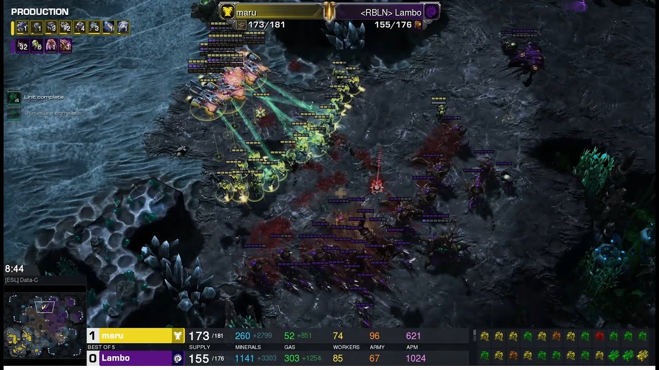 Starcraft II TSL 9 2022 Sep3 Lambo(Z) v maru(T) Game 1 - [ESL] Data-C ...