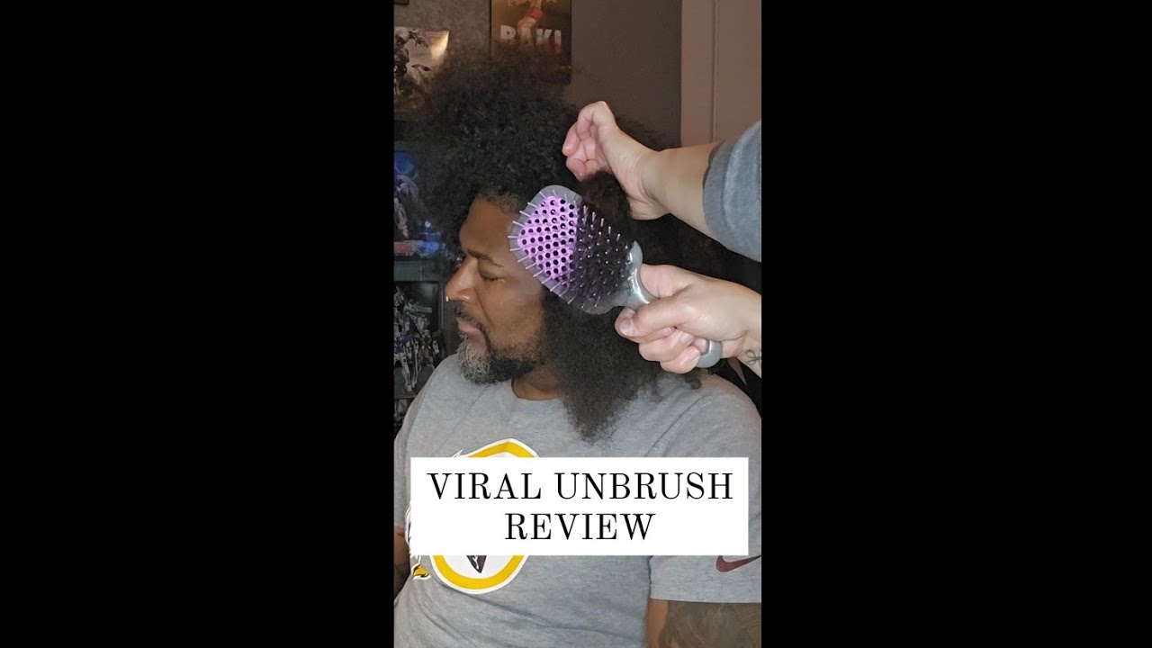 TIKTOK VIRAL UNBRUSH REVIEW on My Husbands 4C Natural Hair - YouTube