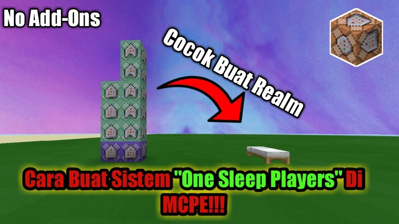 CARA BUAT SISTEM "ONE SLEEP PLAYERS" DI MCPE (NO ADD-ON!!!) - YouTube