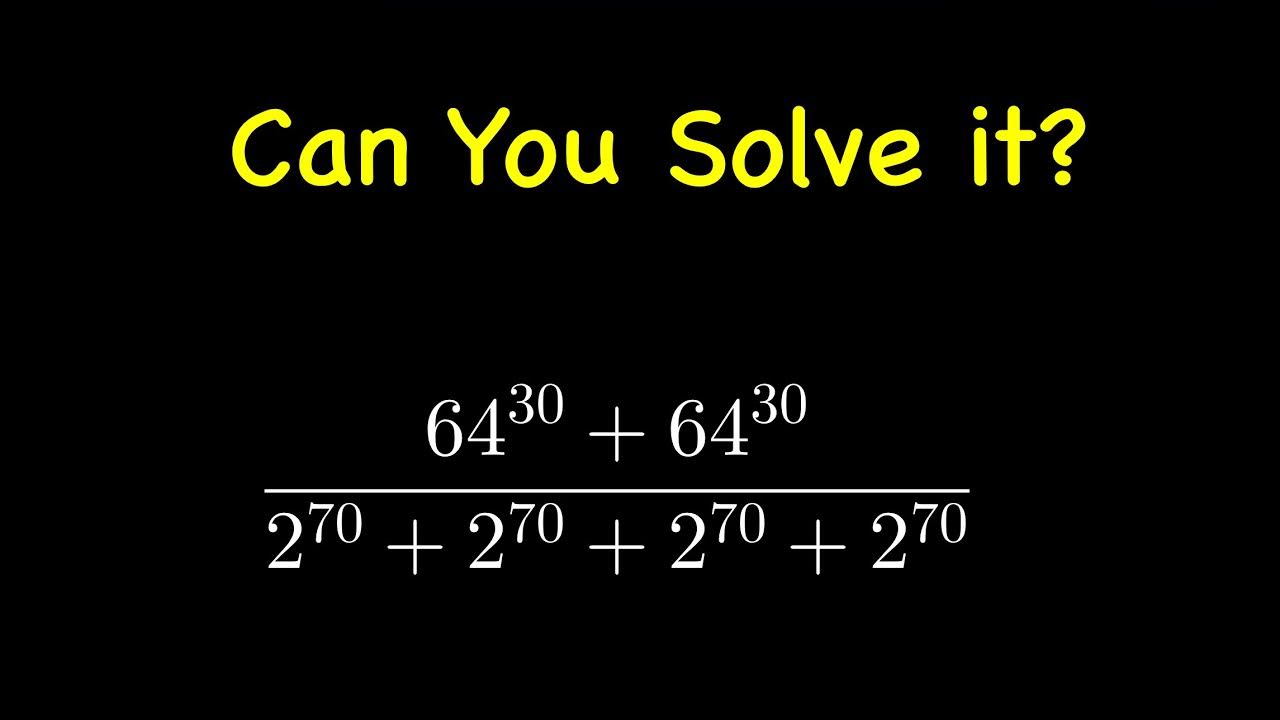 Solve this exponent question 1 math Olympiad - YouTube