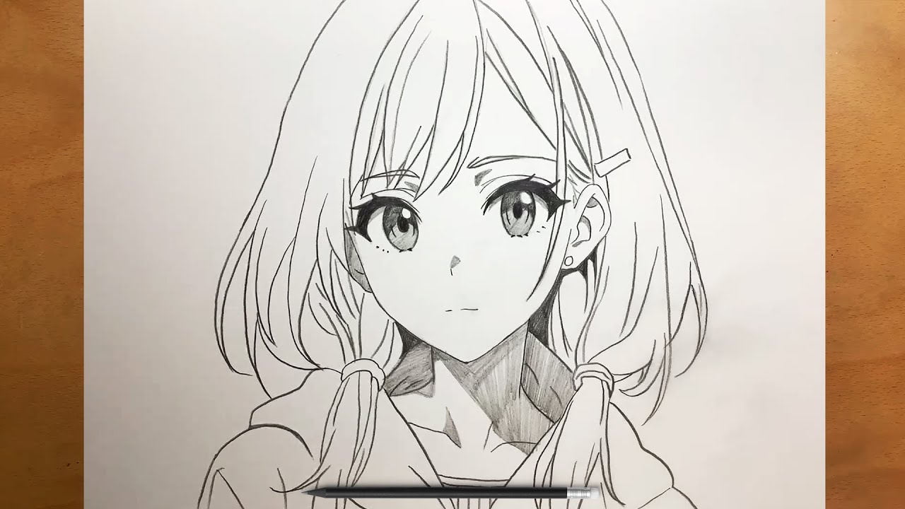 Easy anime sketch | How to draw a cute anime girl step by step ...