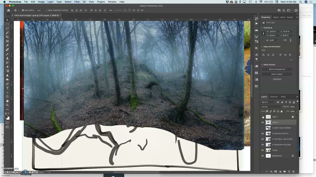 4 Layering Your Rough Cut References on top of your Sketch - YouTube