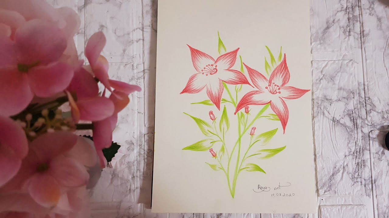 RASM CHIZISHNI O'RGANAMIZ. RANGLI QALAMDA HAM CHIIZIB KO'RAMIZ - YouTube