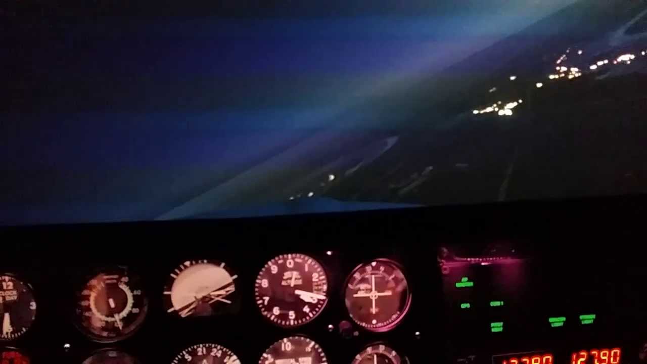 home cockpit cessna 182 RG night flight - YouTube