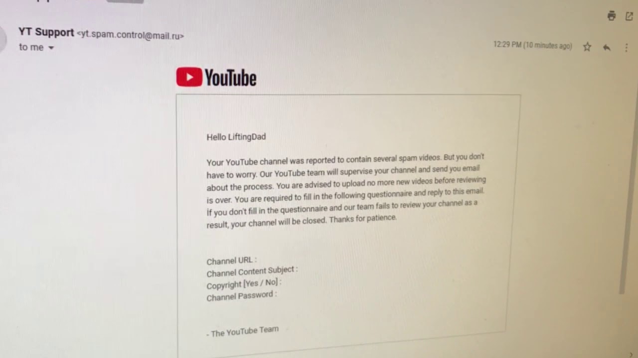 Youtube Spam Video Email SCAM Alert - YouTube