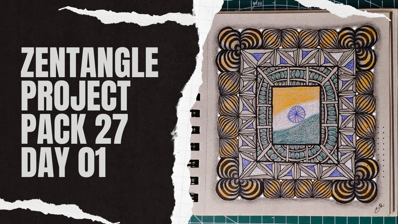 Zentangle Project Pack 27 Day 01 my take . - YouTube