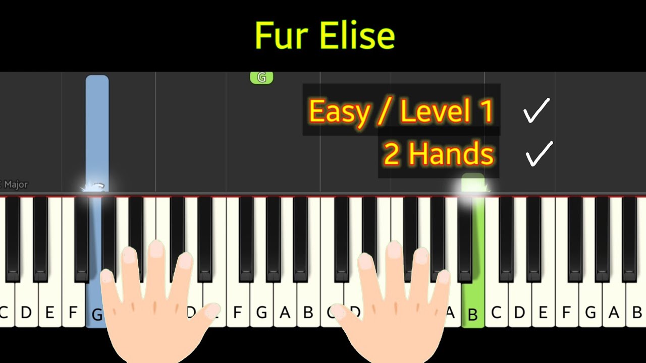 Fur Elise | piano tutorial easy - Level 1 - YouTube