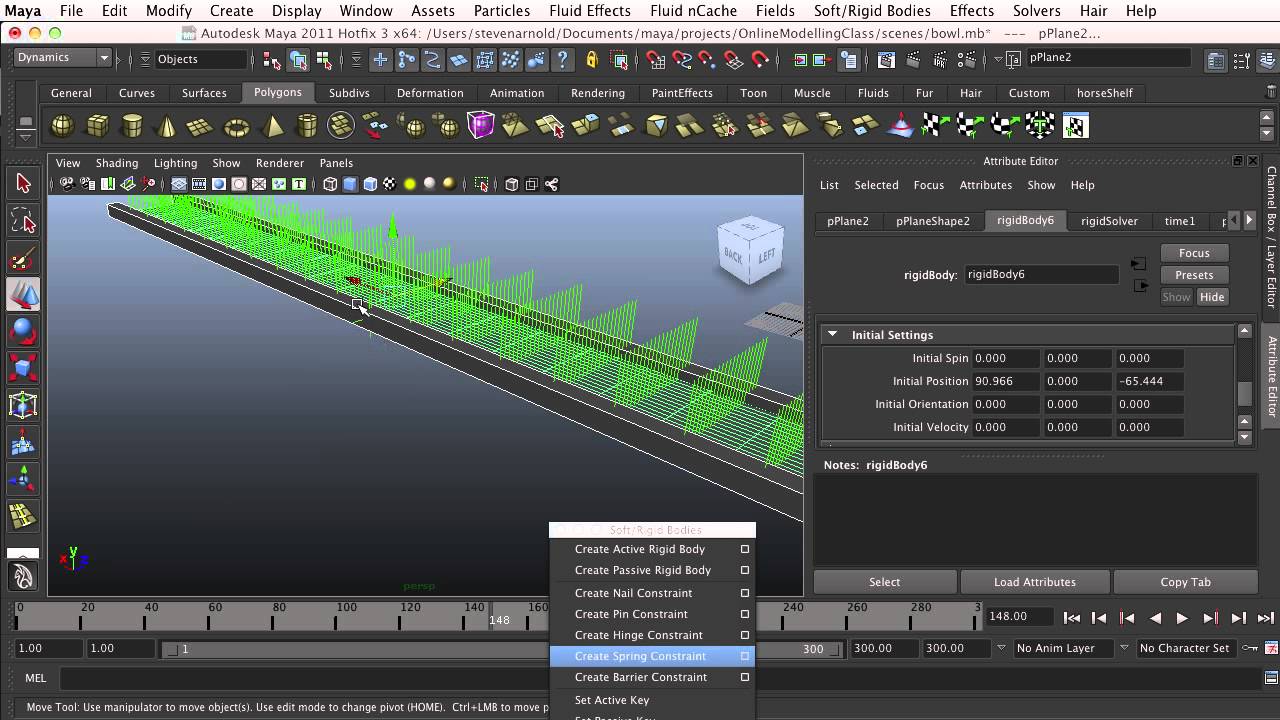 Maya Dynamics: Rigid Body Bowling - YouTube