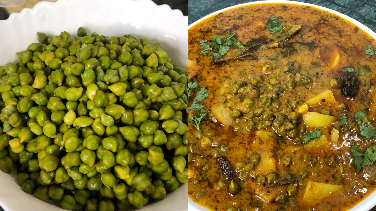 Hara Choliya Recipe in Punjabi | Allu Chaliya Recipe | HARA choliya ...