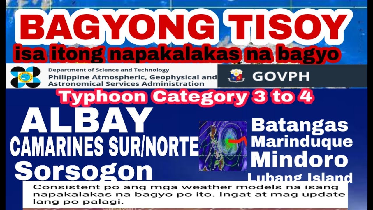 BAGYONG TISOY/ ISANG NAPAKALAKAS NA BAGYO NA AASANG TATAMA NEXTWEEK SA ...