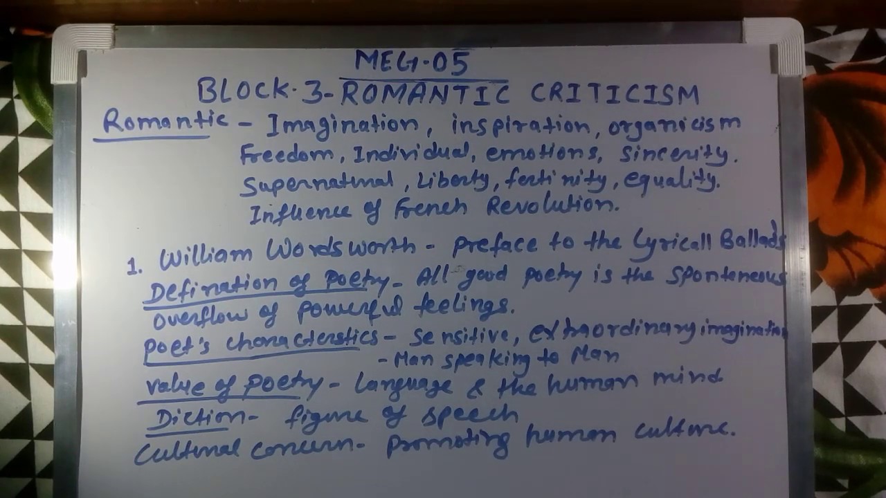 MEG05- LITERARY CRITICISM & THEORY | BLOCK 3 | ROMANTIC CRITICISM - YouTube