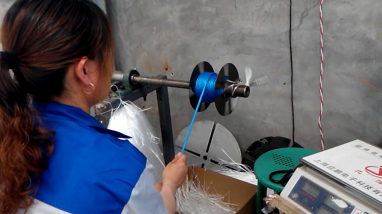 semi-automatic coiler winder winding machine for rope cord - YouTube