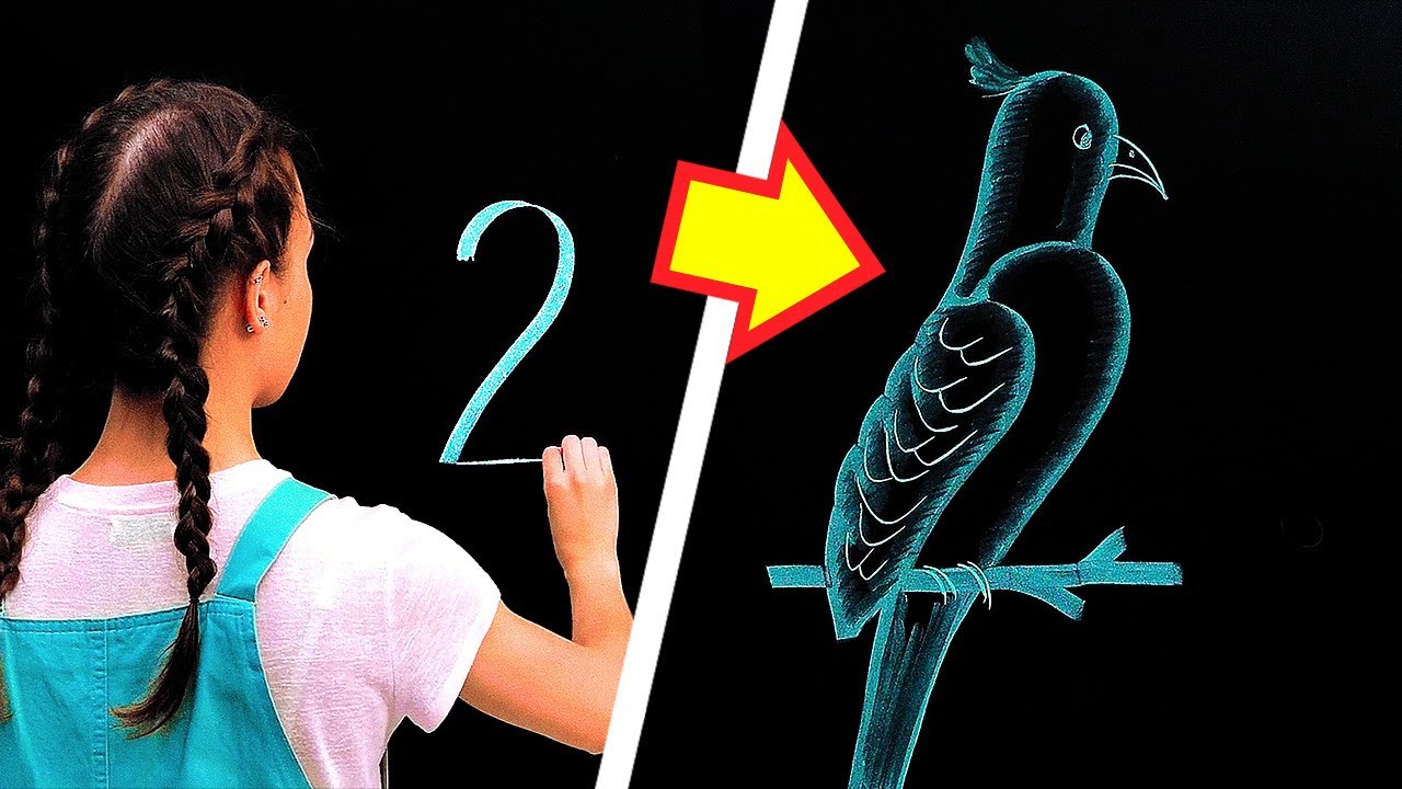 31 EASY DRAWING ON THE SCHOOL BOARD - YouTube