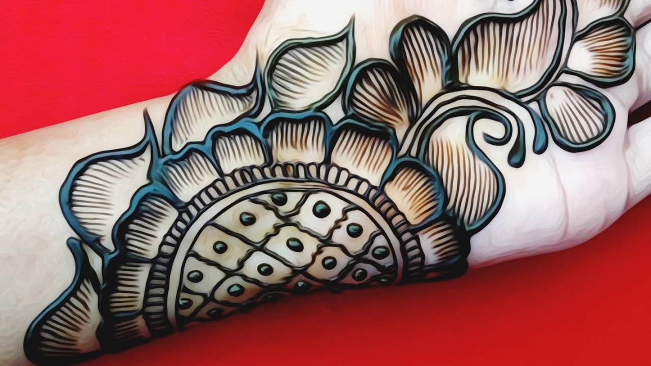 Beautiful Arabic mehndi design front hand // very simple & easy Arabic ...